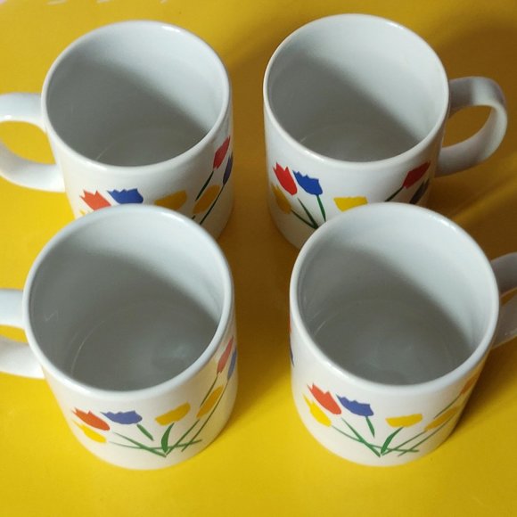 Coloroll | Dining | 4 Vintage Tulip Coffee Mugs Coloroll 98s England ...